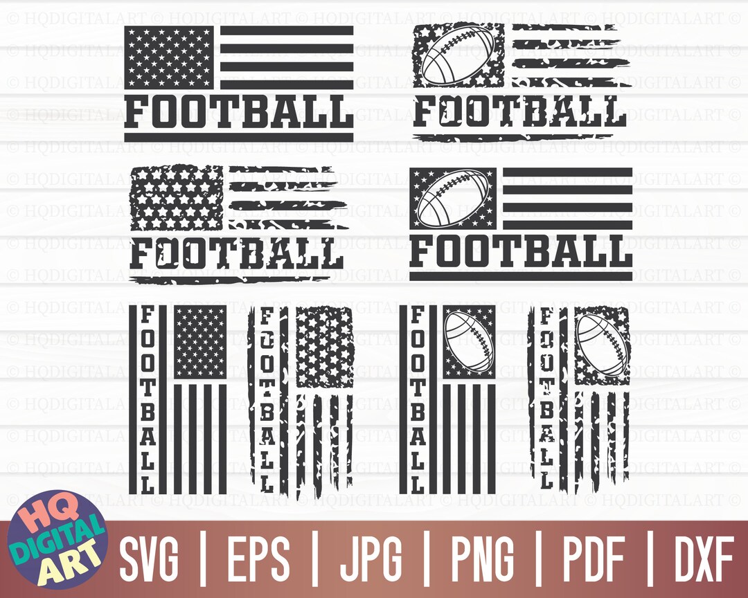 Football Distressed Flag SVG, Football American Flag SVG, American Flag ...