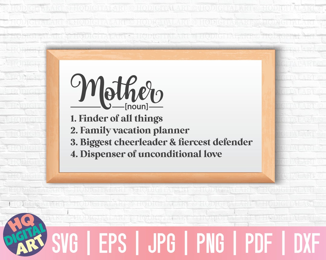 Funny Mom Definition SVG / Mom Dictionary Sign SVG / Mother's Day SVG ...