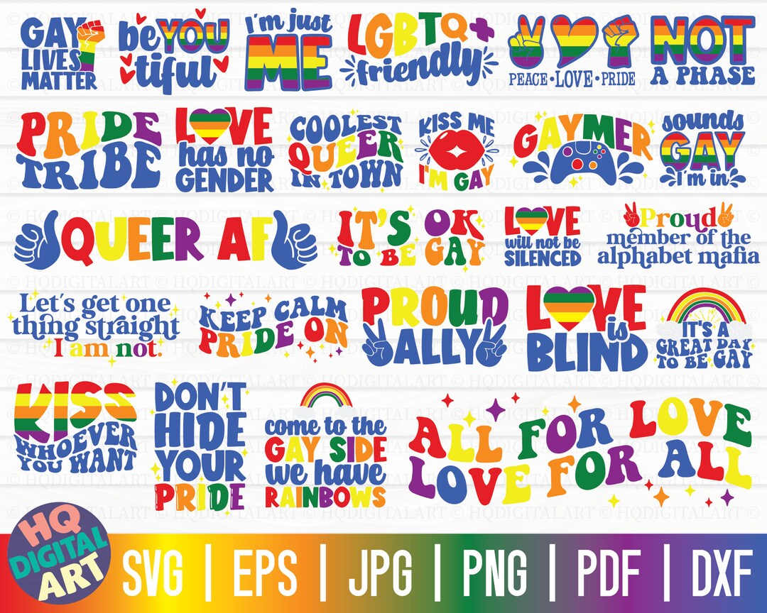 Lgbtq Pride SVG Bundle TWO / Gay Pride Bundle SVG / Lesbian Svg ...