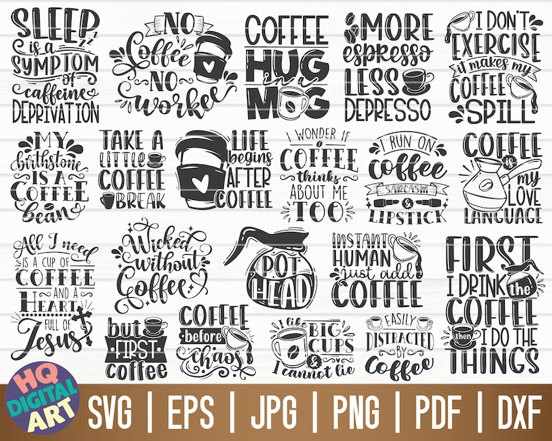 Coffee Quotes SVG Bundle THREE / Free Commercial Use / Cut Files for ...