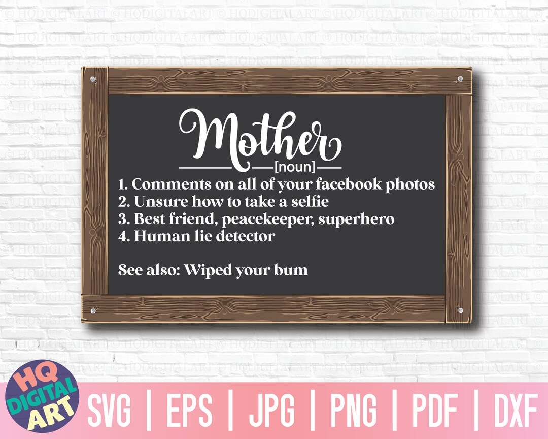 Funny Mom Definition SVG / Mom Dictionary Sign SVG / Mother's Day SVG ...