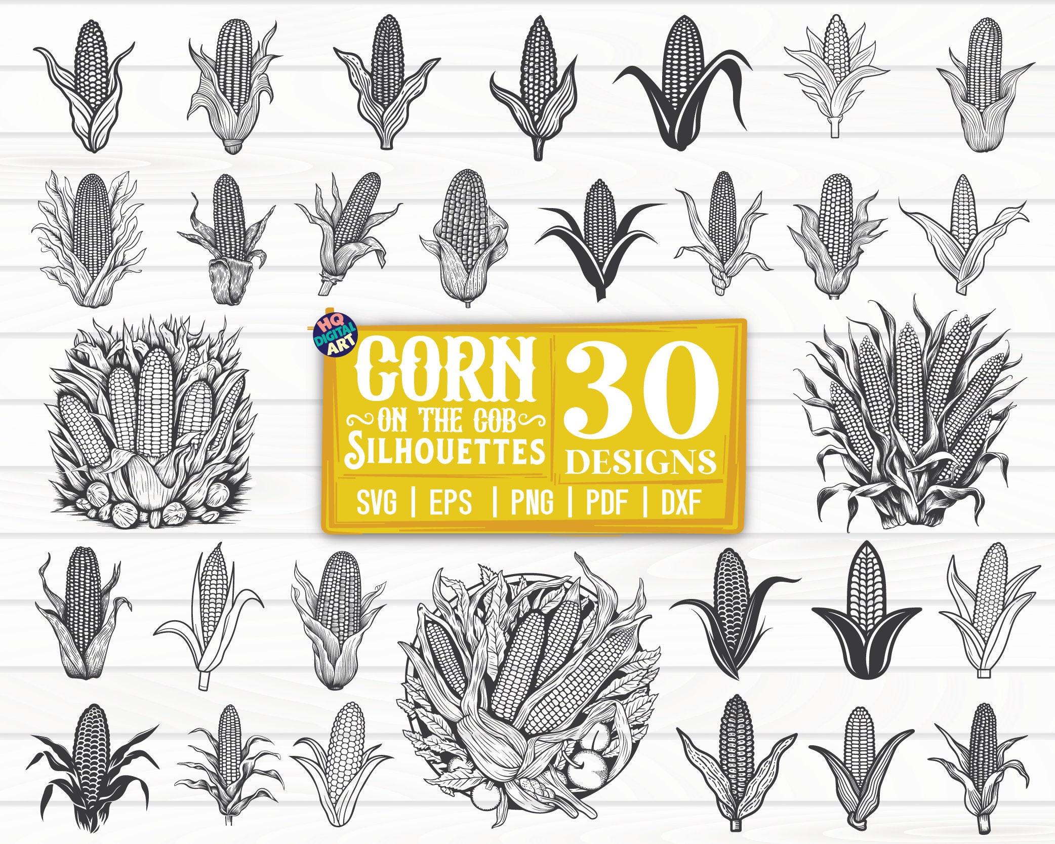 Corn Vector Silhouette