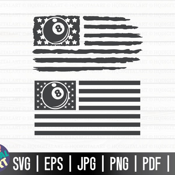 Billiards American Flag Svg - Etsy