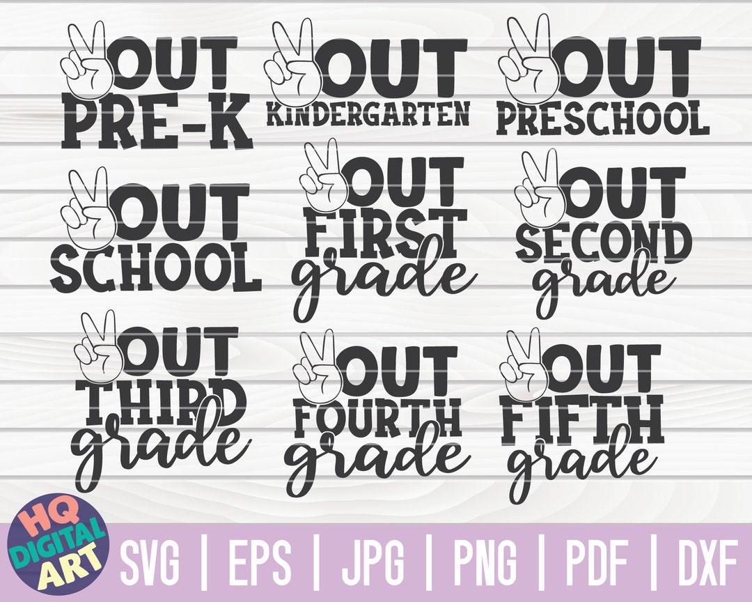 Peace Out School SVG Bundle / Last Day of School SVG / End of School ...