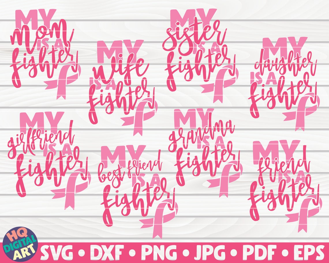 Cancer Fighter SVG Bundle 8 Cancer Awareness Designs Cut - Etsy