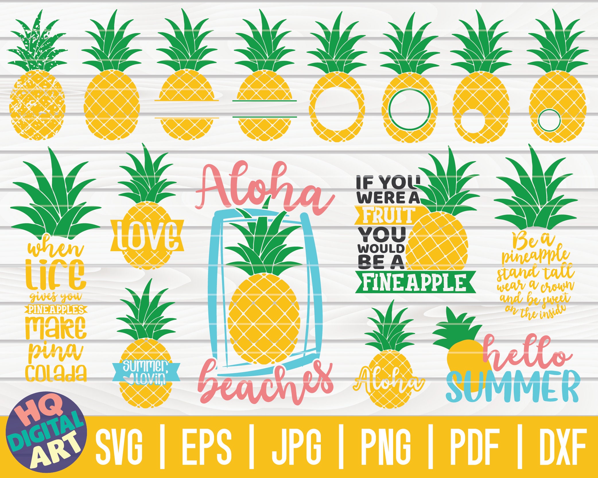 Pineapple SVG Bundle / Free Commercial Use / Cut Files for - Etsy