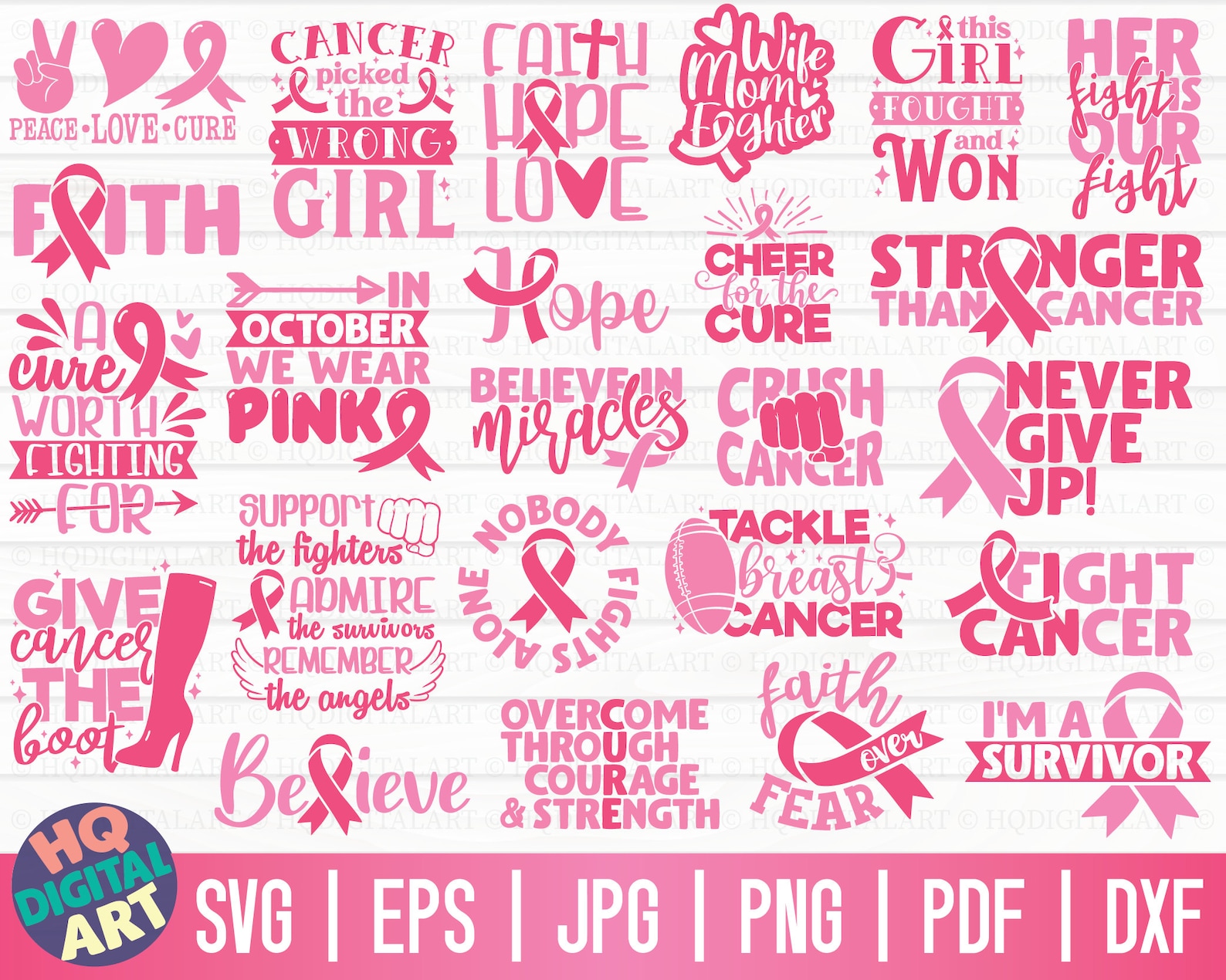 Cancer Awareness SVG Bundle / 24 Designs / Free Commercial Use / Cut ...