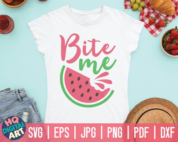 Bite Me SVG Watermelon SVG Cut File Clipart Printable - Etsy