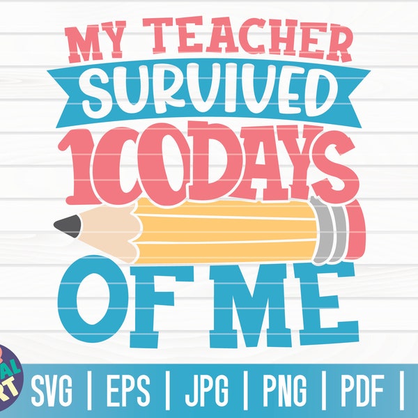 My Students Survived 100 Days of Me Svg - Etsy