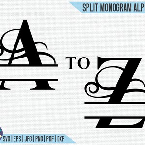 Split Monogram Alphabet SVG / Split Monogram Frame Alphabet / 26 Split ...