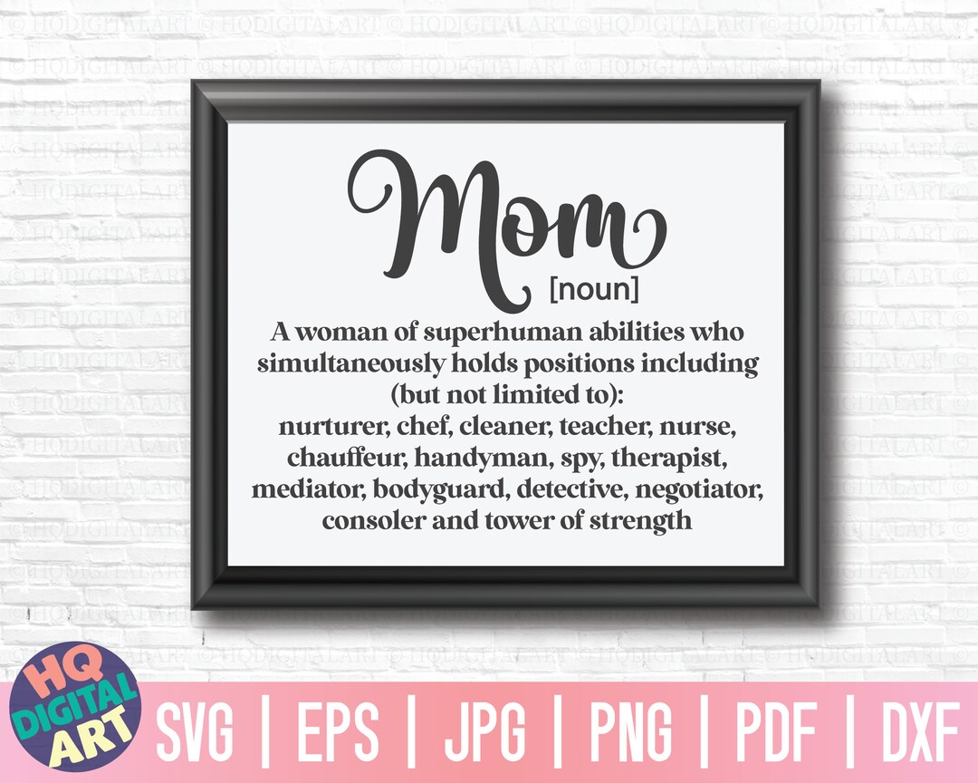 Funny Mom Definition SVG / Mom Dictionary Sign SVG / Mother's Day SVG ...