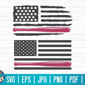 Baseball Distressed Flag SVG, Baseball American Flag SVG, American Flag ...