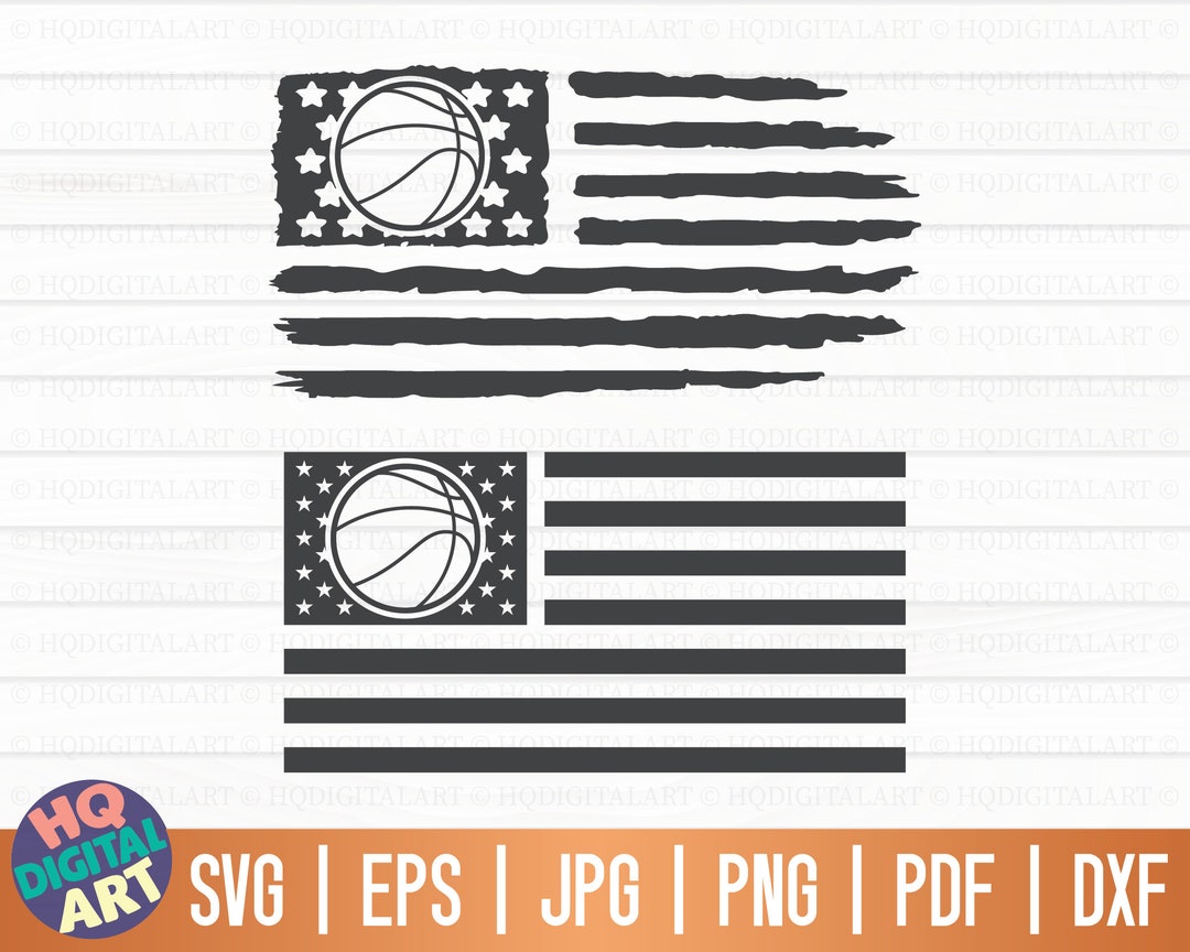 Basketball Distressed Flag SVG, Basketball American Flag SVG, American ...
