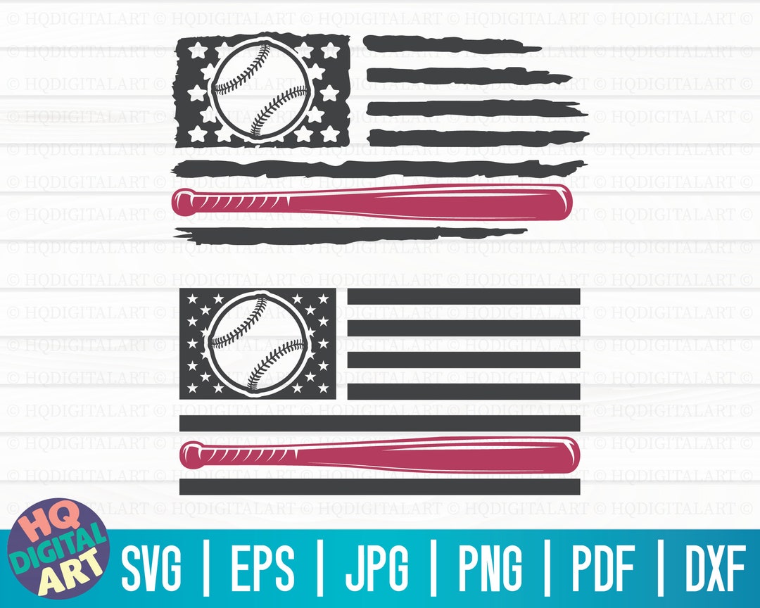 Baseball Distressed Flag SVG, Baseball American Flag SVG, American Flag ...