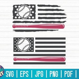 Baseball Distressed Flag SVG, Baseball American Flag SVG, American Flag ...