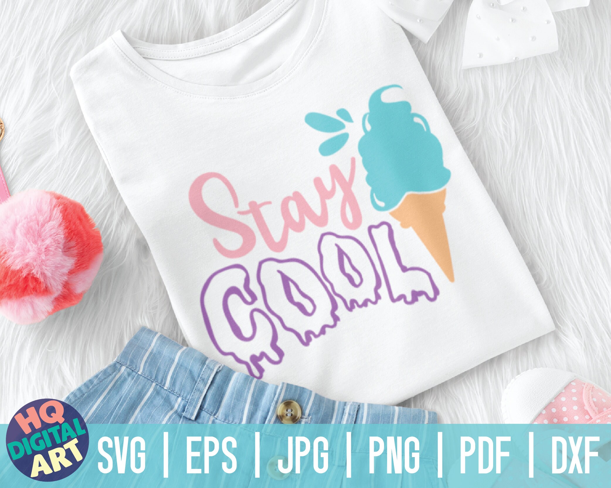Stay Cool SVG / Ice Cream SVG / Cut File / Clipart / Printable - Etsy