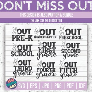 Peace Out Preschool SVG / Last Day of School Quote / Cut File / Clipart ...