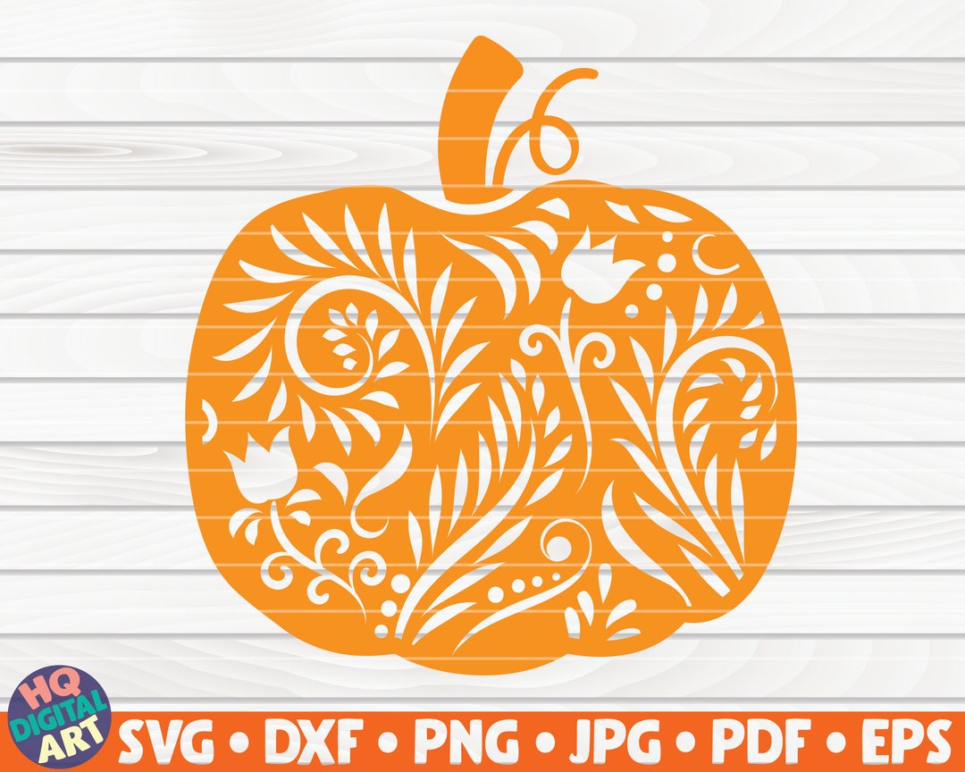 Floral Patterned Pumpkin SVG / Cut File / Cliparts / Printable ...