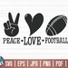 Peace Love Football SVG / Football SVG / Cut File / Clipart / - Etsy