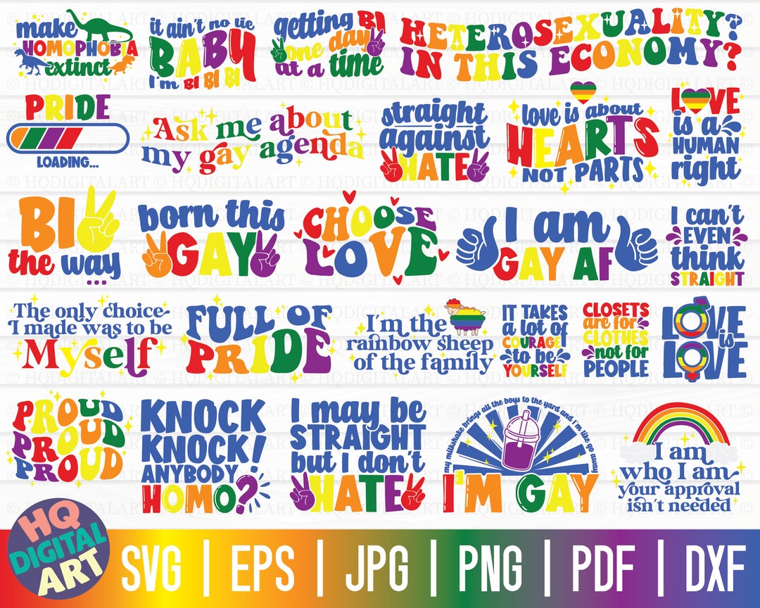 Lgbtq Pride SVG Bundle ONE / Gay Pride Bundle SVG / Lesbian Svg ...