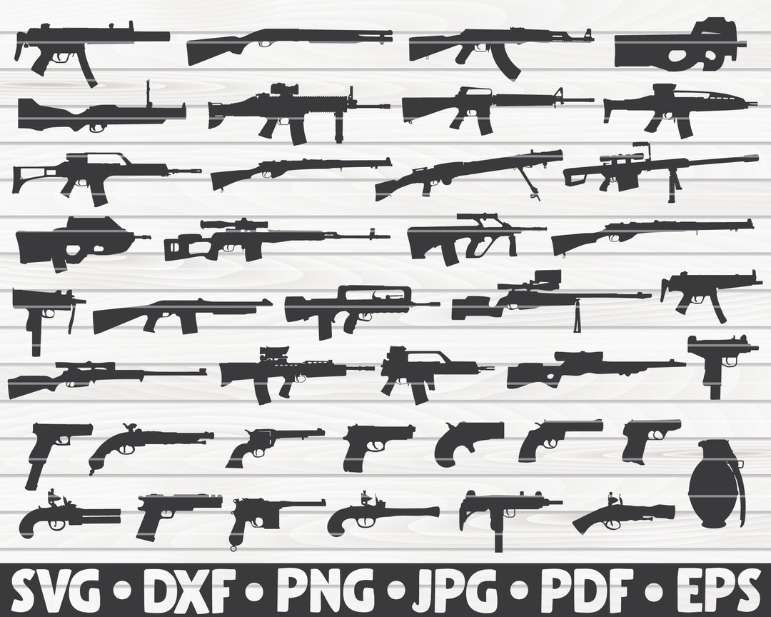 40 Guns/weapons Silhouettes / Cut File / Cliparts / Printable / Vectors ...