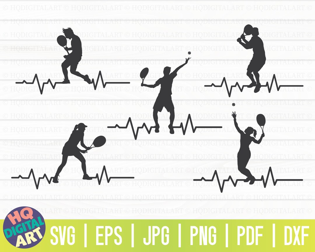 Tennis Pulse Line SVG / Tennis Ekg SVG / Cut File / Clipart / Printable ...