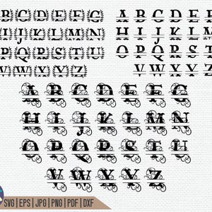 HUGE Split Monogram Alphabet Bundle SVG / Split Monogram Frame Alphabet ...