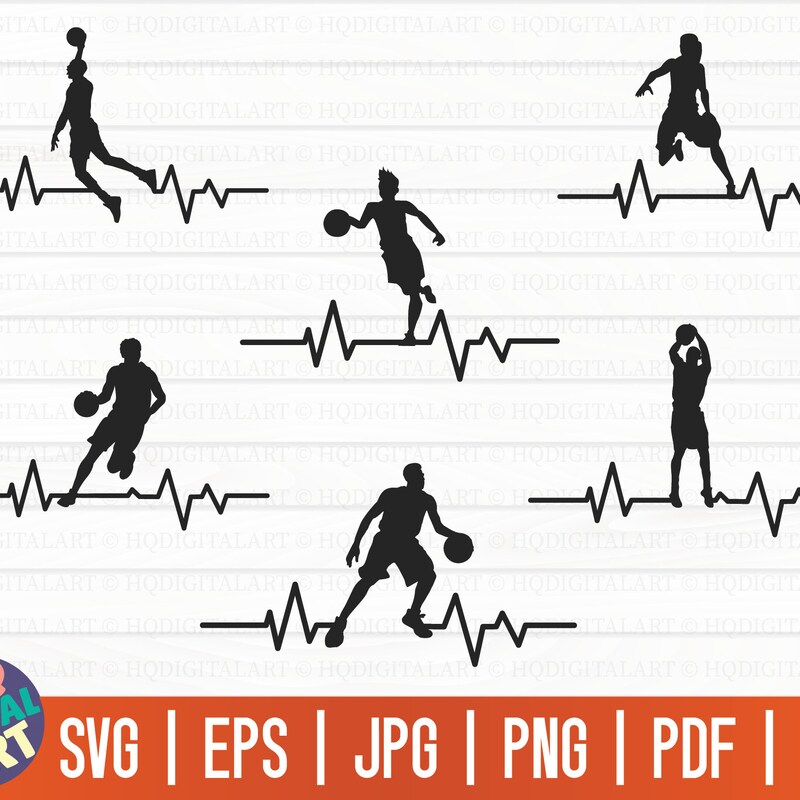 Basketball Heartbeat Svg - Etsy