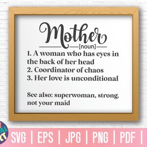 Funny Mom Definitions SVG Bundle / Mom Dictionary Sign SVG / Mother's ...