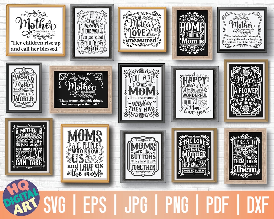 Mom Signs SVG Bundle / Mom Quotes SVG / Mother's Day Signs SVG / Gift ...