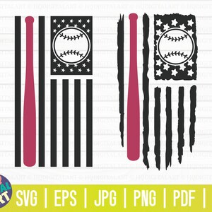 Softball Distressed Flag SVG, Softball American Flag SVG, American Flag ...