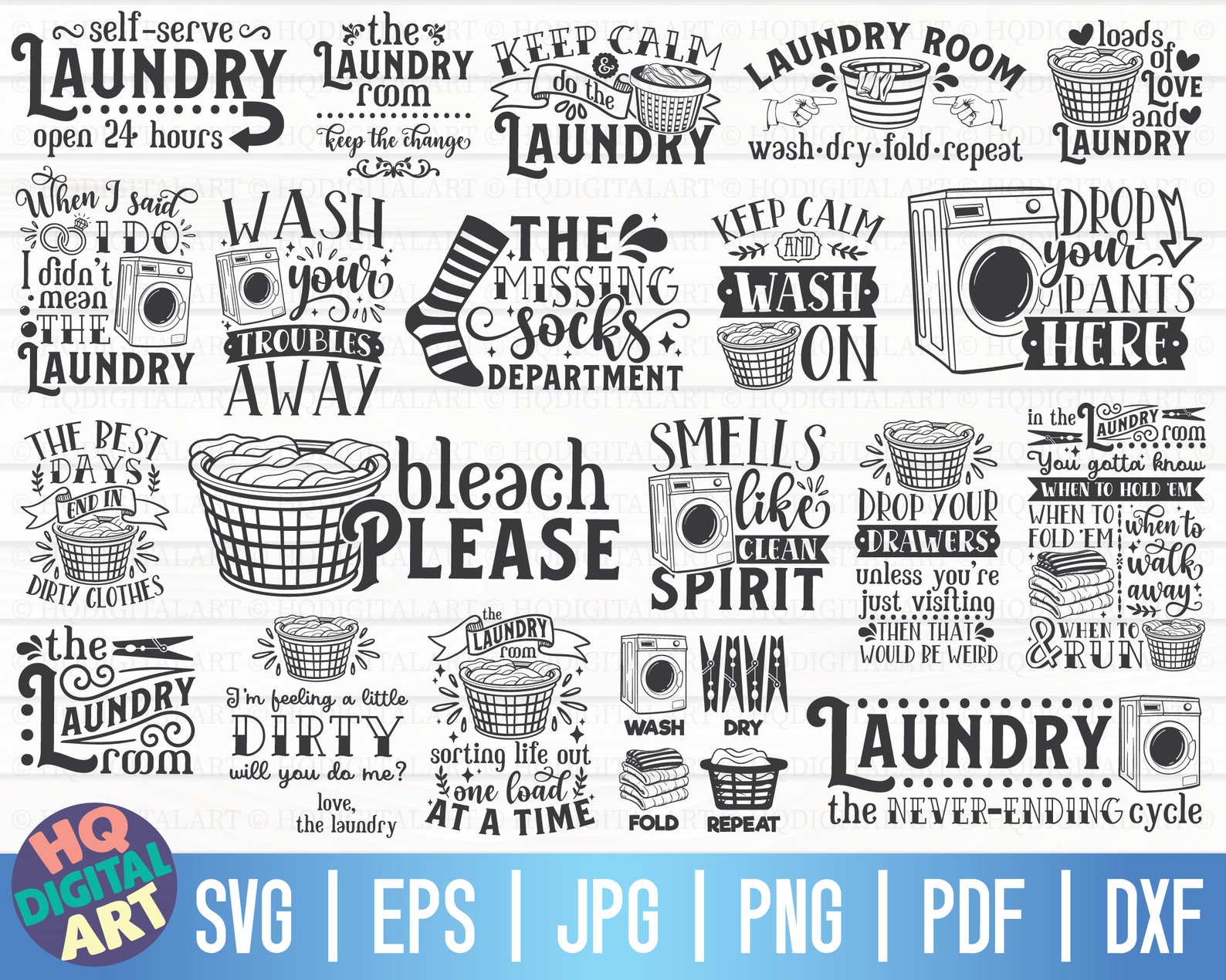 Laundry Room SVG Bundle TWO / Laundry Room Signs SVG Bundle / Funny ...