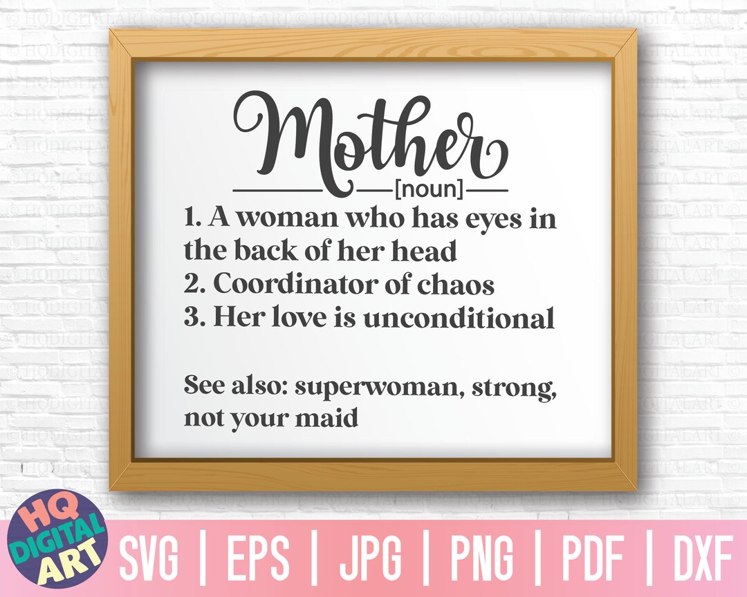 Funny Mom Definition SVG / Mom Dictionary Sign SVG / Mother's Day SVG ...