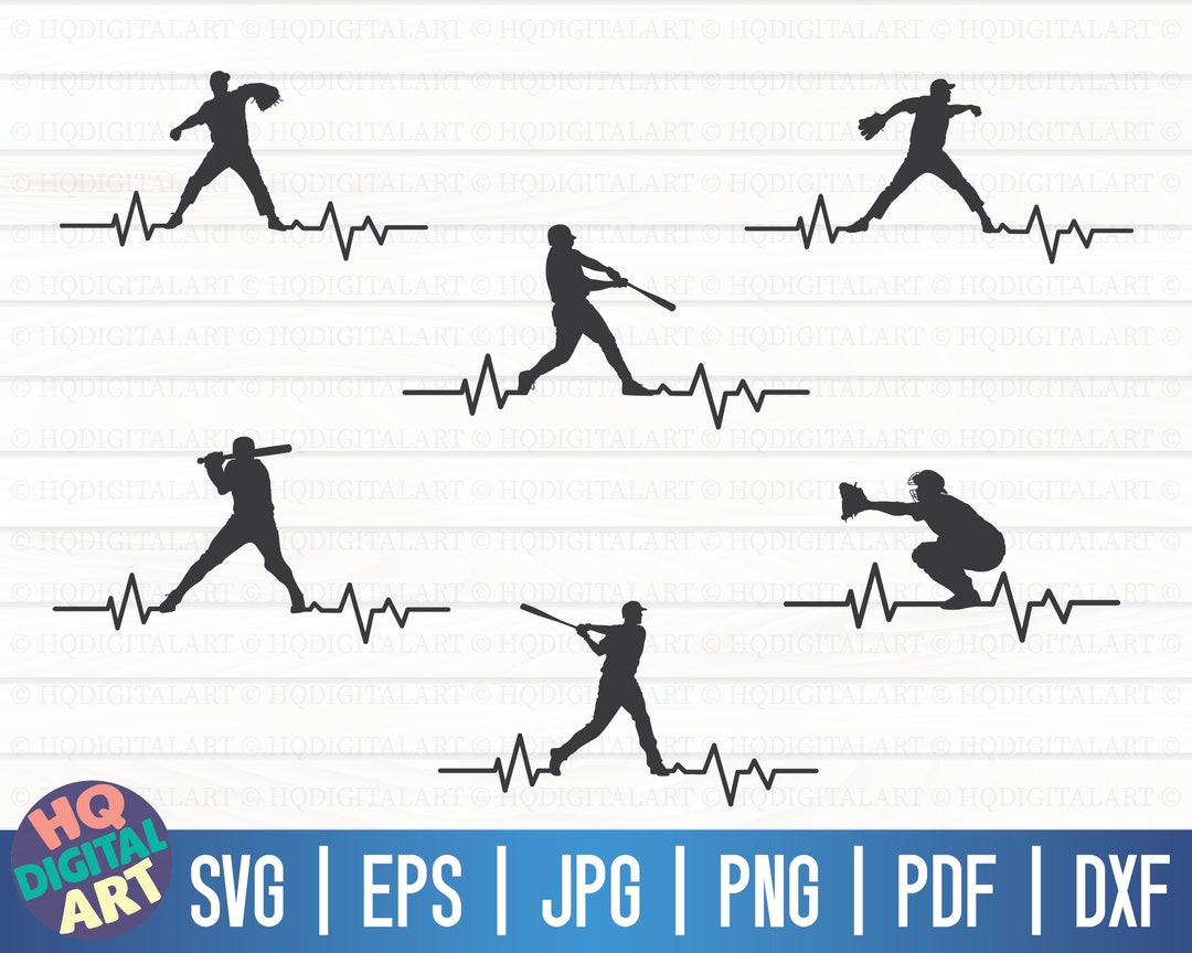 Baseball Pulse Line SVG / Baseball Ekg SVG / Cut File / Clipart ...