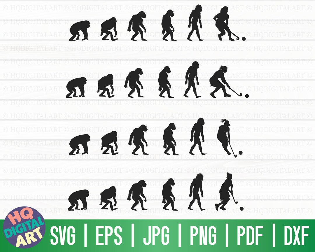 Field Hockey Evolution Silhouettes SVG Bundle / Field Hockey SVG / Cut ...