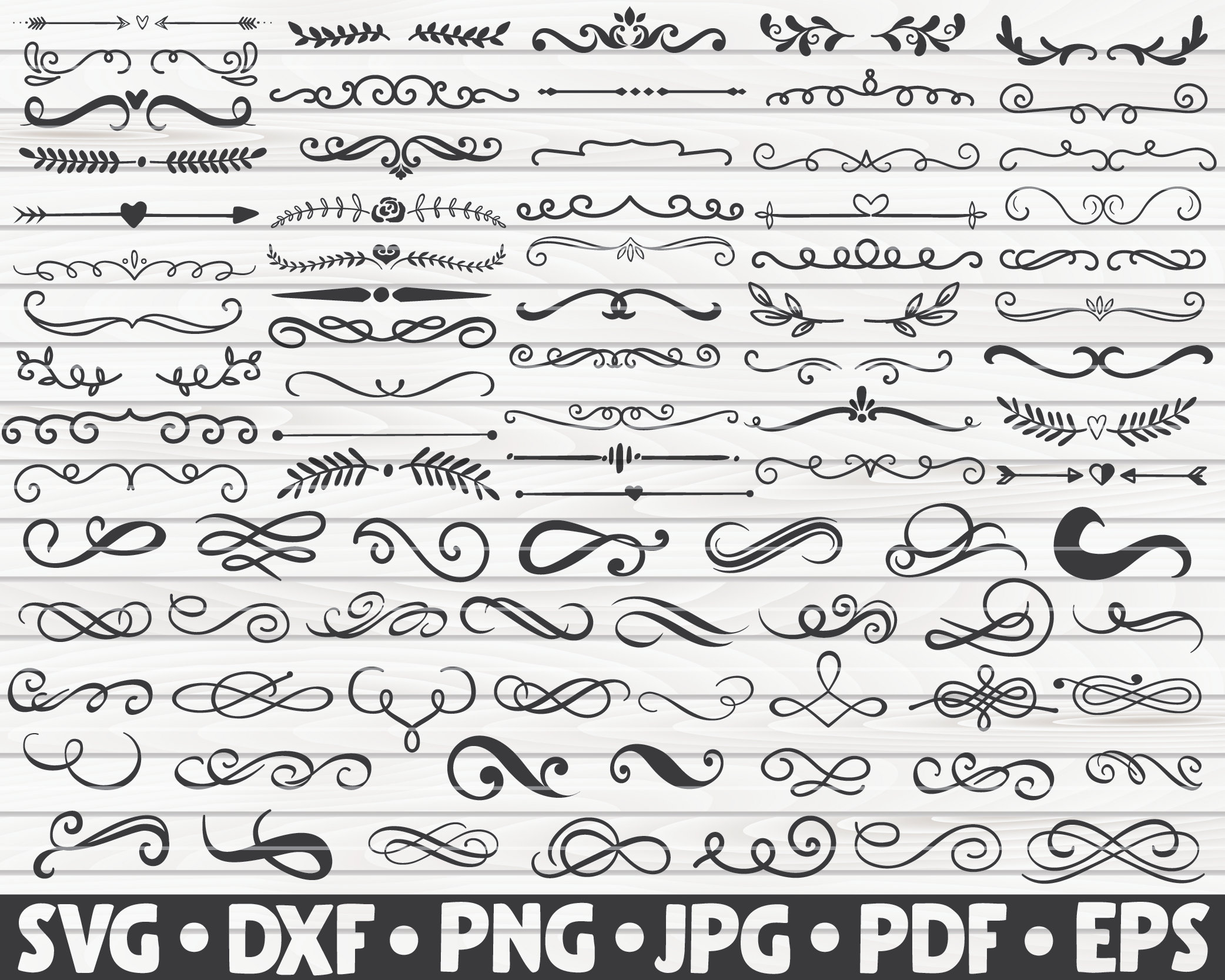 85 Text Dividers Bundle SVG Cut File Clipart Printable | Etsy India