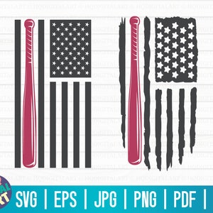 Baseball Distressed Flag SVG, Baseball American Flag SVG, American Flag ...
