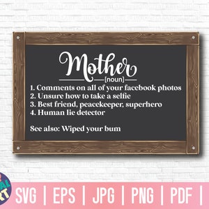 Funny Mom Definitions SVG Bundle / Mom Dictionary Sign SVG / Mother's ...