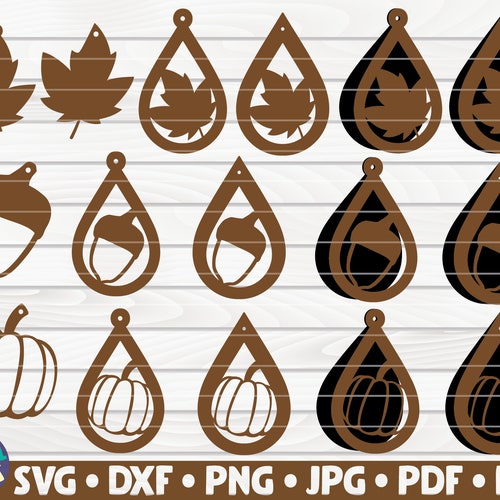16 Fall Themed Earrings SVG Bundle Teardrop Earrings - Etsy
