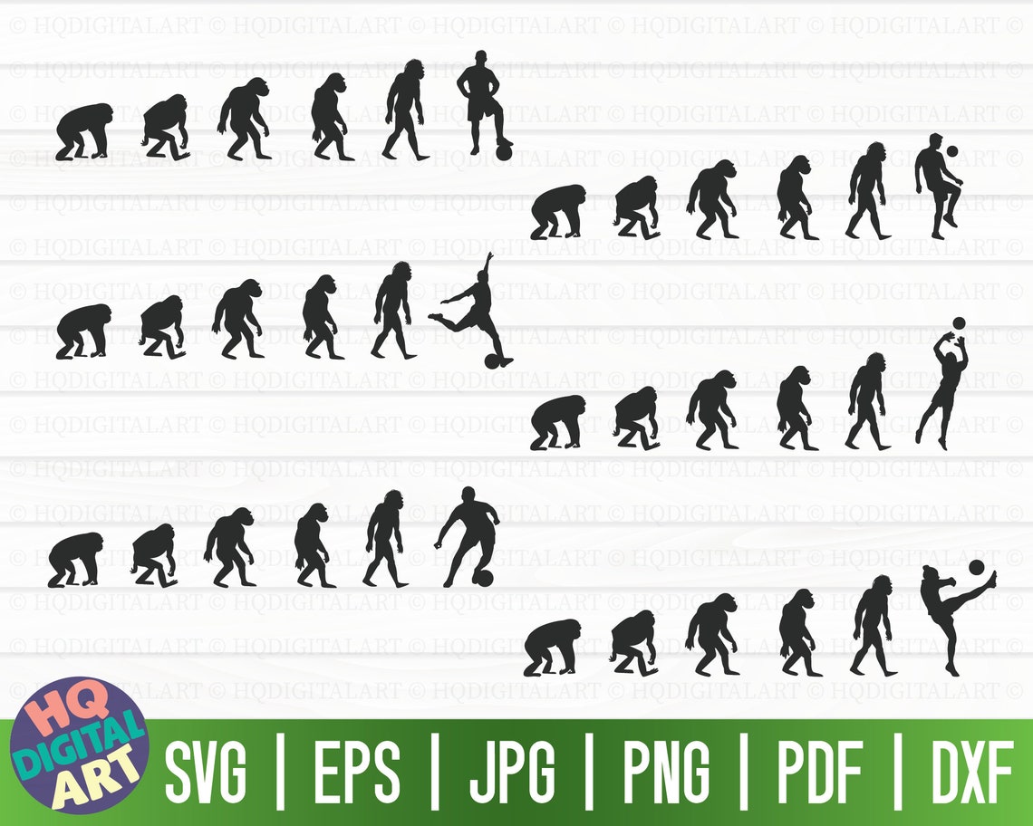 Soccer Evolution Silhouettes SVG Bundle / Soccer SVG / Cut File ...