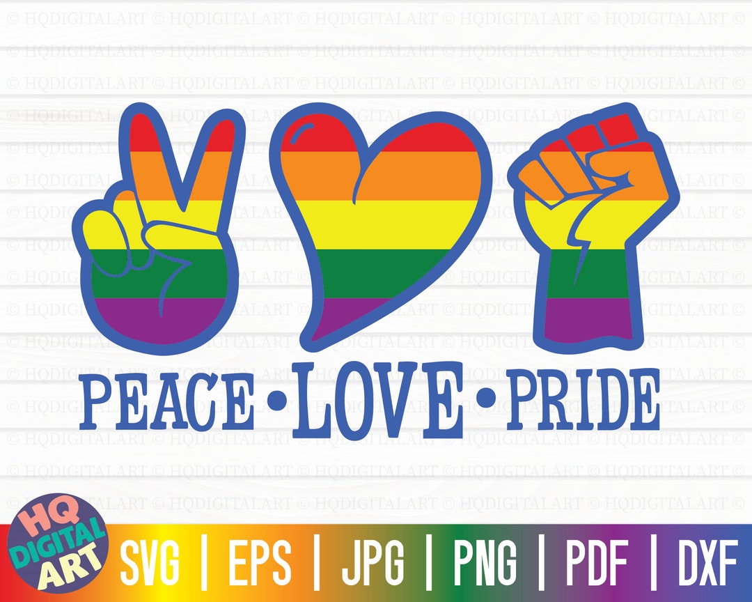Peace Love Pride SVG / Lgbtq Pride SVG / Gay Pride SVG / Free ...