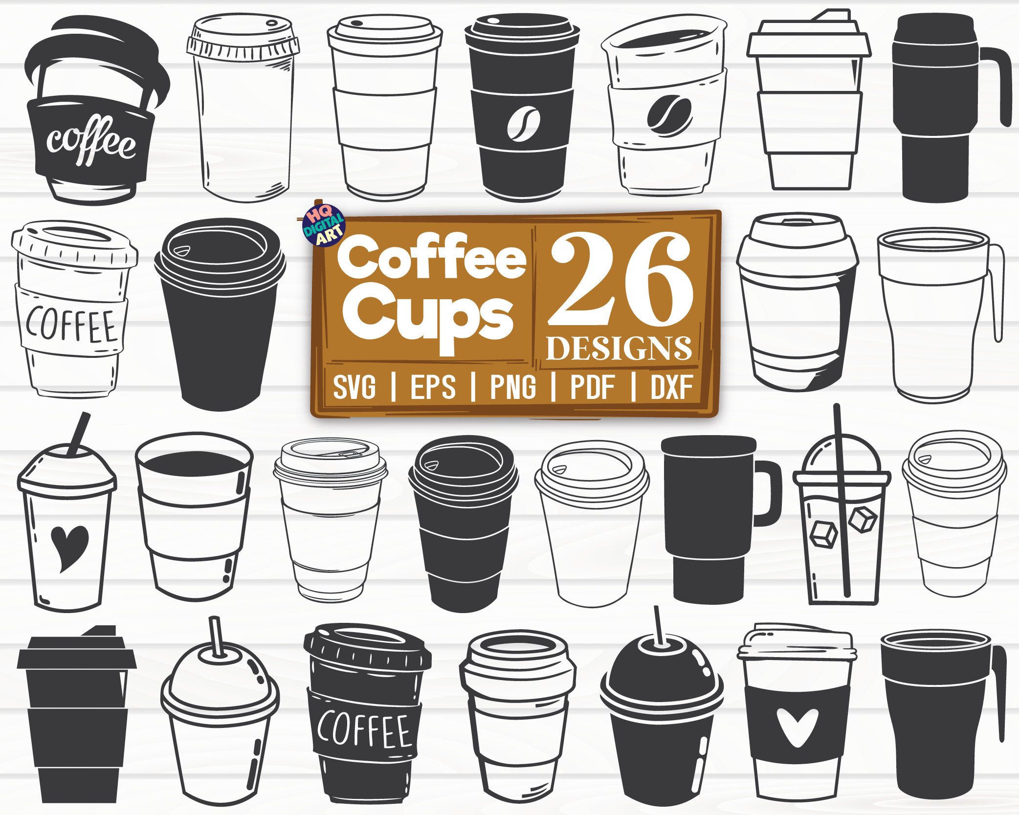 122 Coffee Silhouettes SVG Bundle / Silhouette / Cut File / - Etsy México