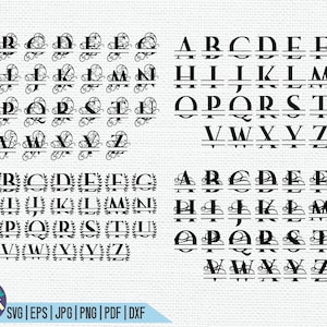 HUGE Split Monogram Alphabet Bundle SVG / Split Monogram Frame Alphabet ...