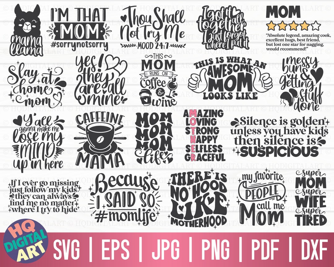 Mom Life SVG Bundle ONE / Mother's Day SVG / Cut Files for Cricut ...