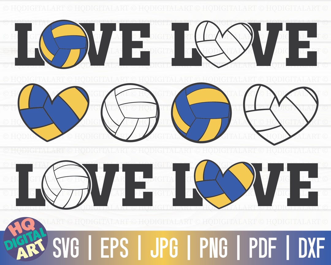 Love Volleyball SVG / Volleyball Heart SVG / Cut File / Clipart ...