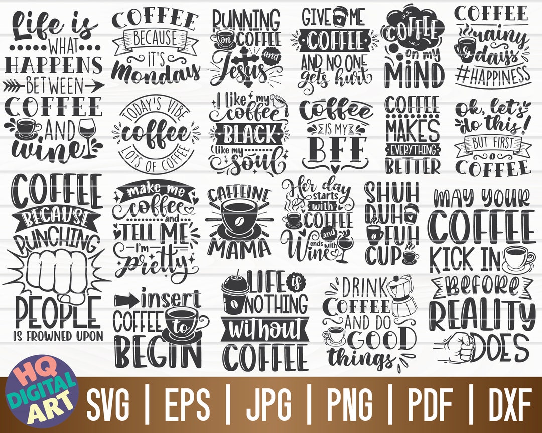 Coffee Quotes SVG Bundle TWO / Free Commercial Use / Cut Files for ...