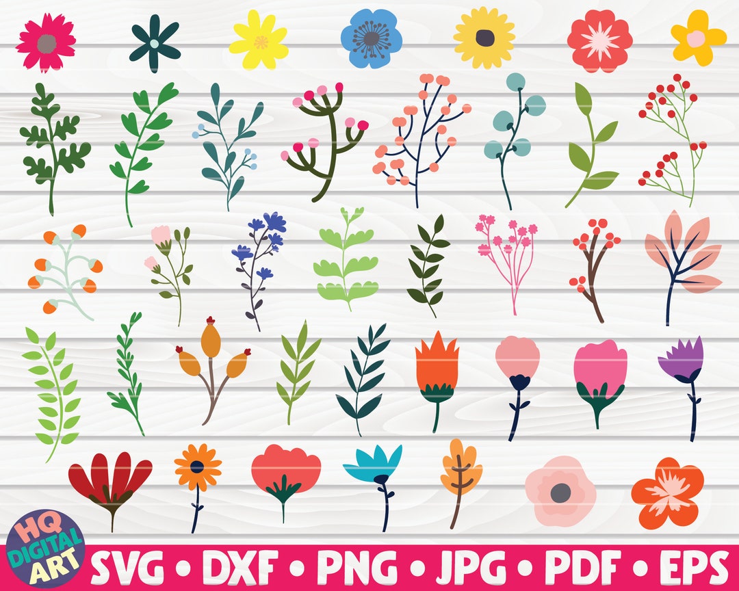 39 Flower Elements Bundle SVG / Cut File / Clipart / Printable / Vector ...