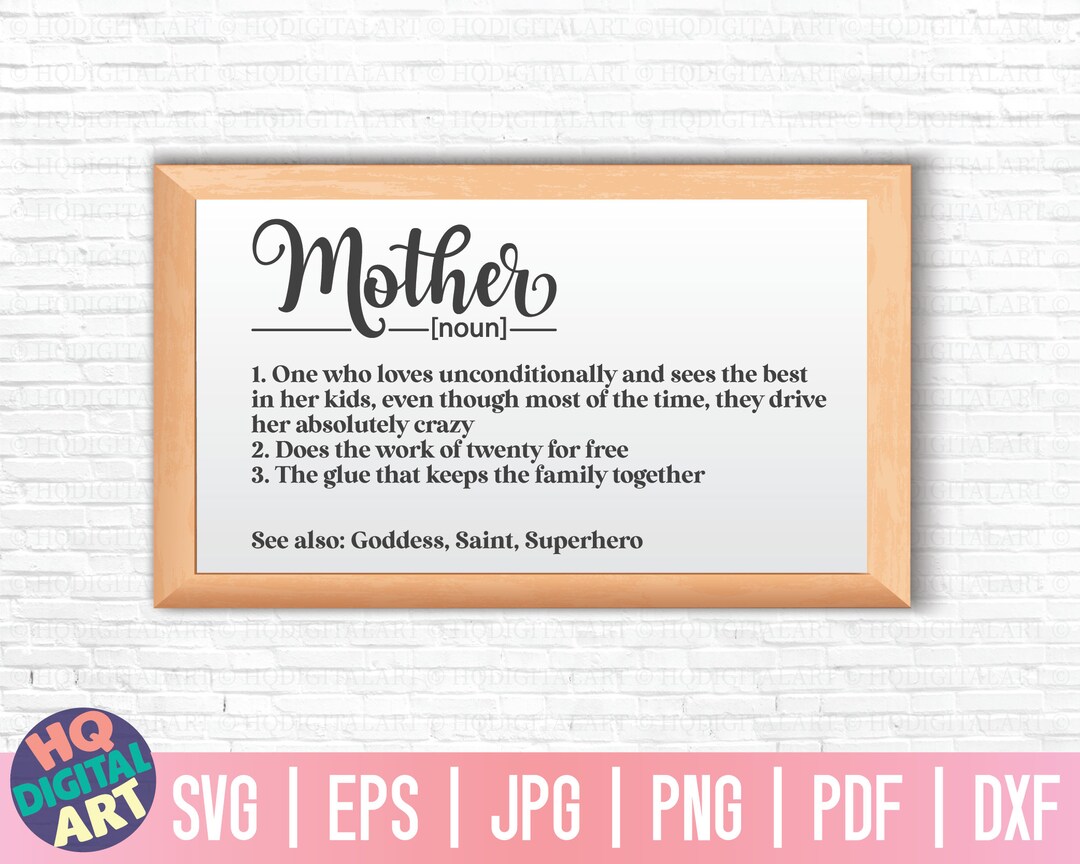 Funny Mom Definition SVG / Mom Dictionary Sign SVG / Mother's Day SVG ...
