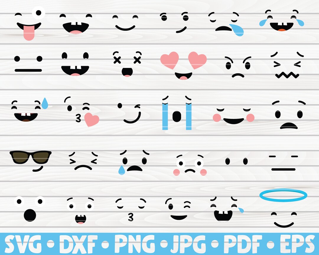 30 Face Expressions SVG / Cut File / Cliparts / Printable / Vectors ...