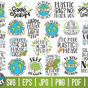 Earth Day SVG Bundle TWO / Free Commercial Use / Cut Files for Cricut ...